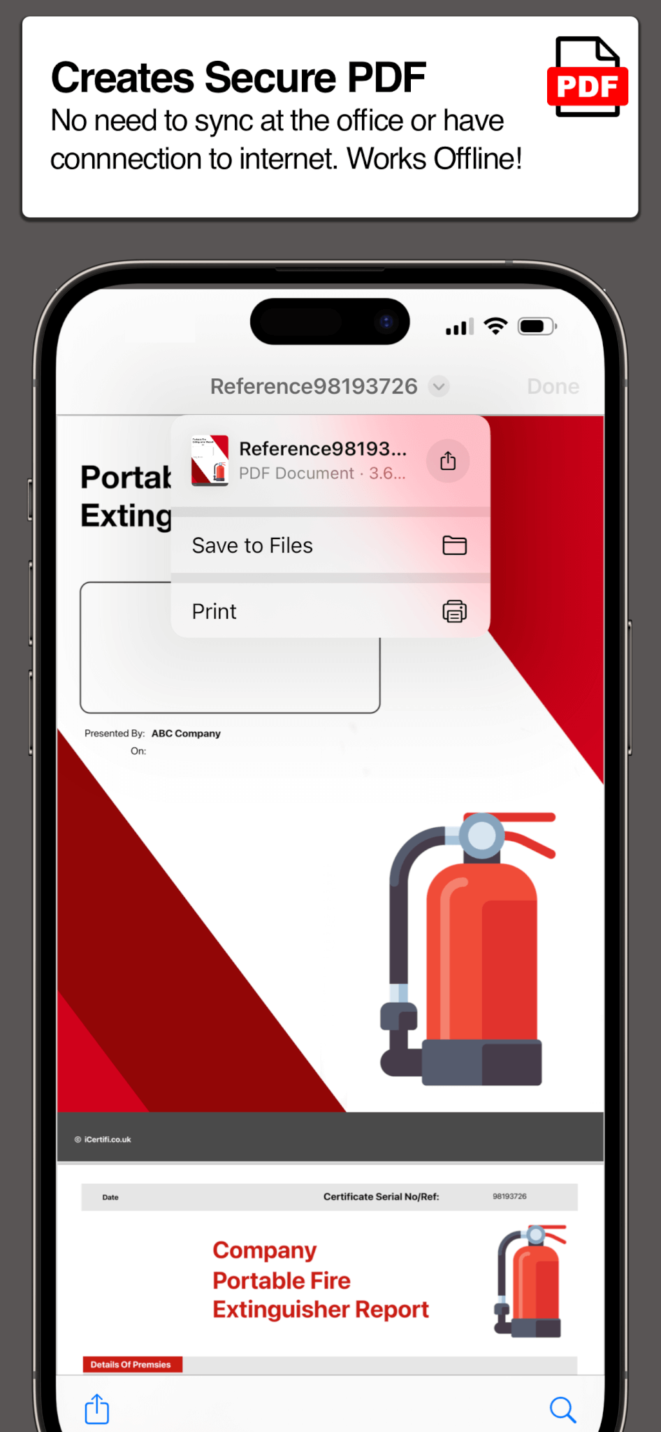 Fire Extinguisher Reports on iPhone and iPad - iCertifi
